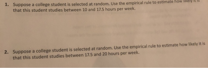 Solved 1. Suppose a college student is selected at random. | Chegg.com
