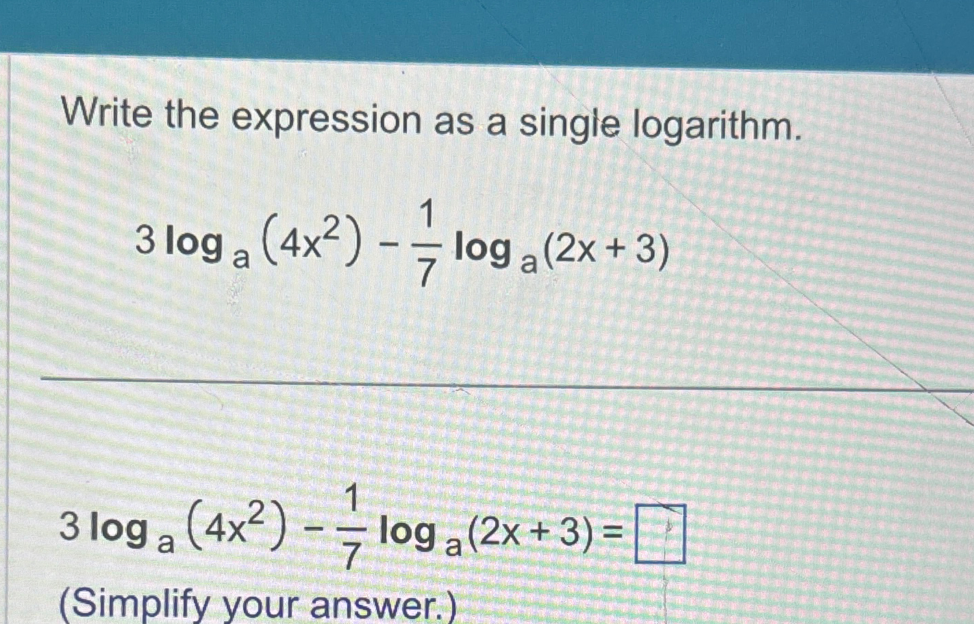 Solved Write the expression as a single | Chegg.com