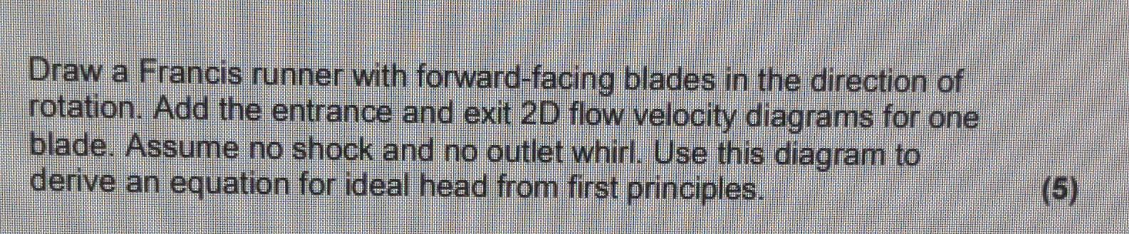 Solved Draw a Francis runner with forward-facing blades in | Chegg.com