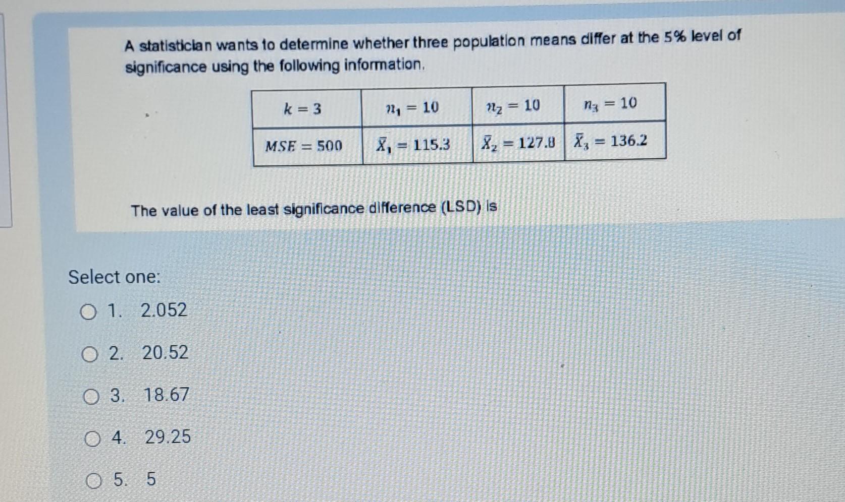 Solved A statistician wants to determine whether three | Chegg.com