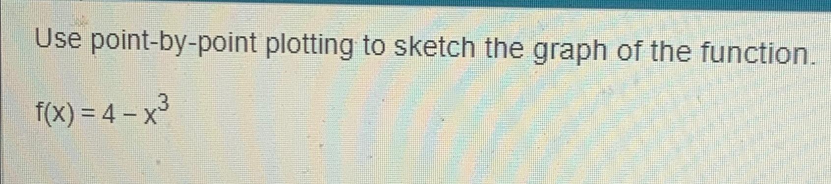 Solved Use point-by-point plotting to sketch the graph of | Chegg.com
