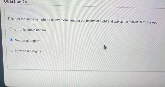 Solved This has the same symptoms as exertional angina but | Chegg.com