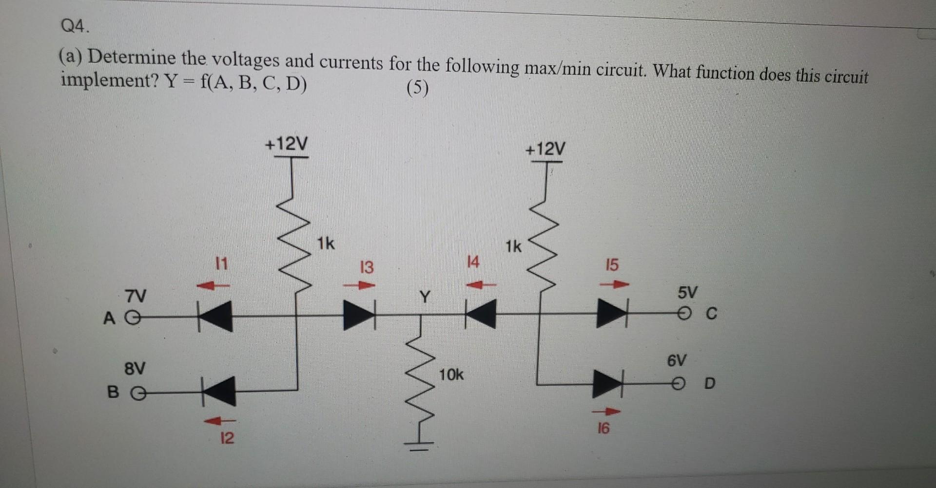 Solved (a) Determine the voltages and currents for the | Chegg.com