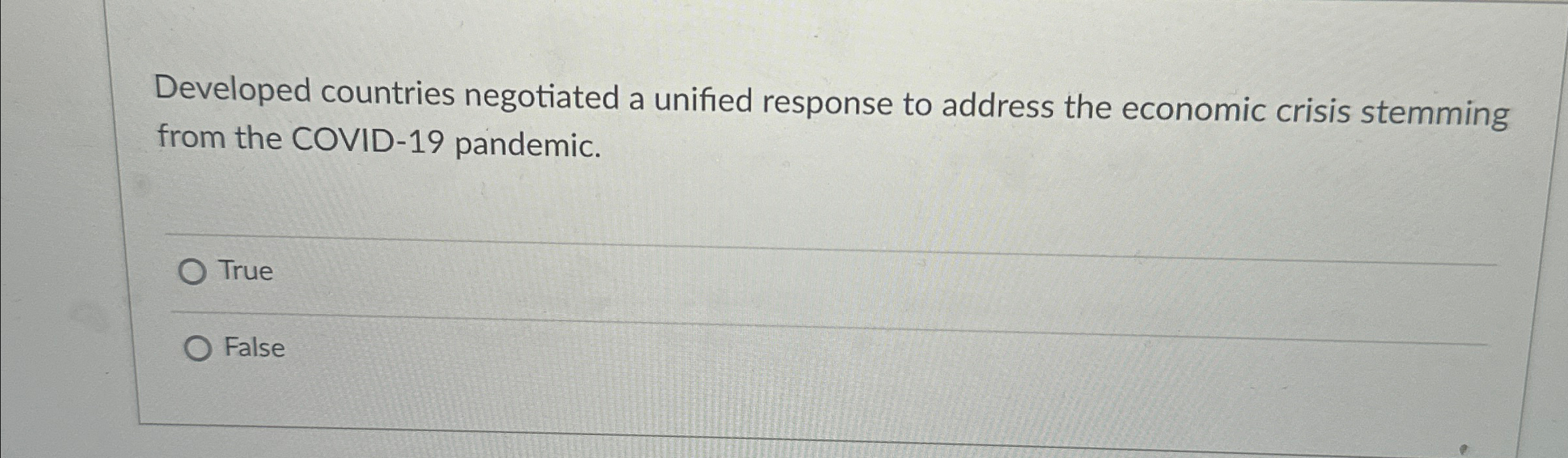 Solved Developed countries negotiated a unified response to | Chegg.com