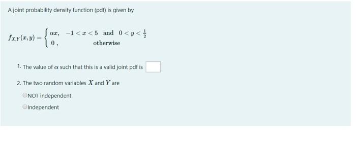 Solved Ajoint probability density function (pdf) is given by | Chegg.com