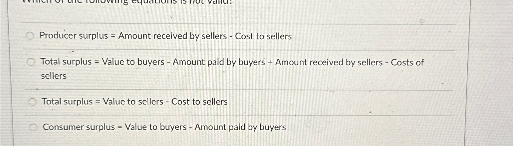 Solved Producer surplus = ﻿Amount received by sellers - | Chegg.com