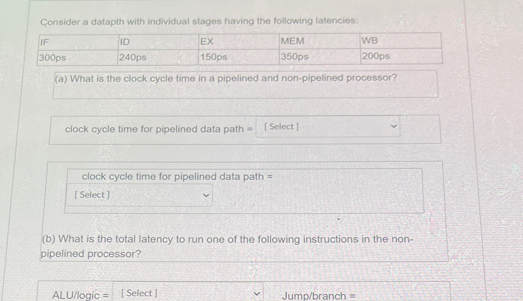Solved Consider a datapth with individual stages having the | Chegg.com