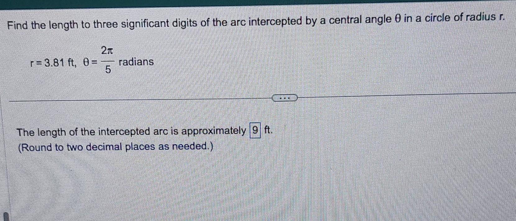 Solved Find the length to three significant digits of the | Chegg.com