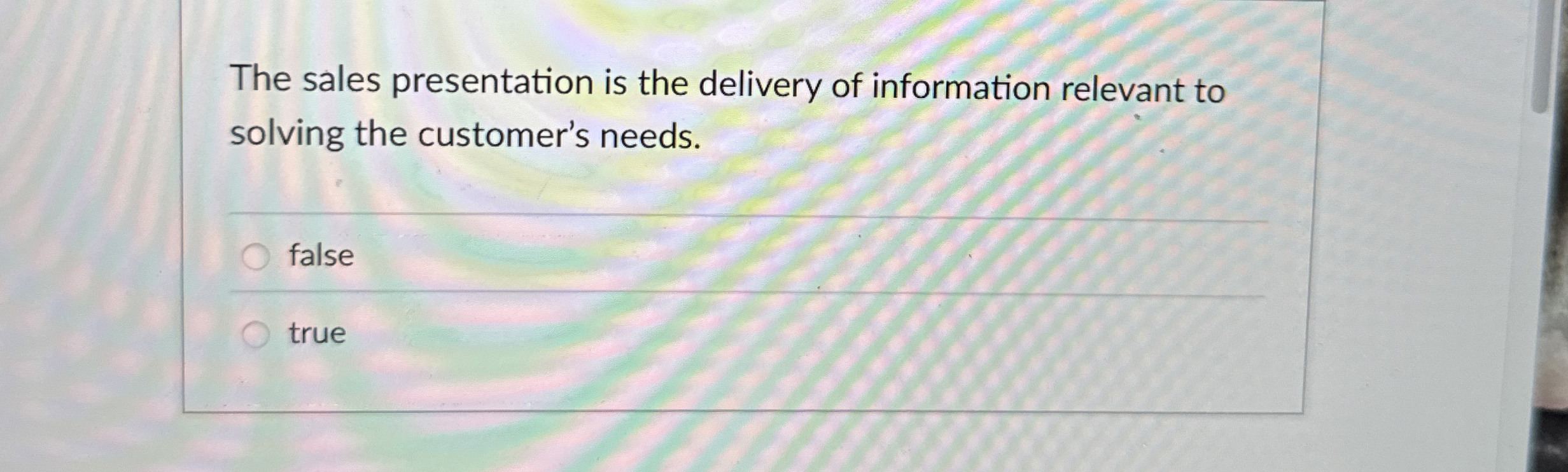 Solved The sales presentation is the delivery of information | Chegg.com