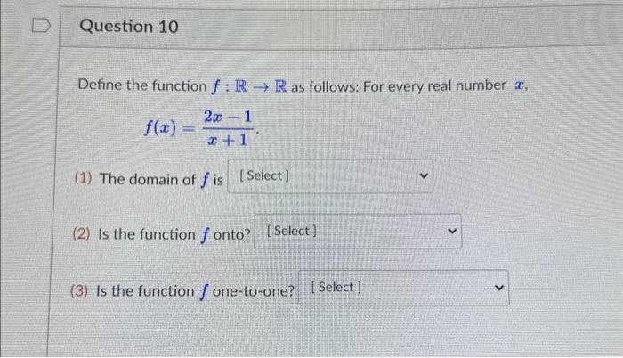 Solved Define the function f:R→R as follows: For every real | Chegg.com