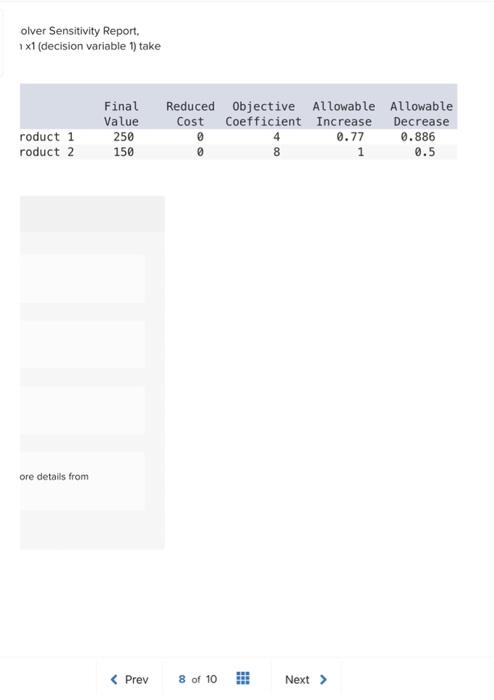 Solved Based On The Following Variable Cells Segment Of A