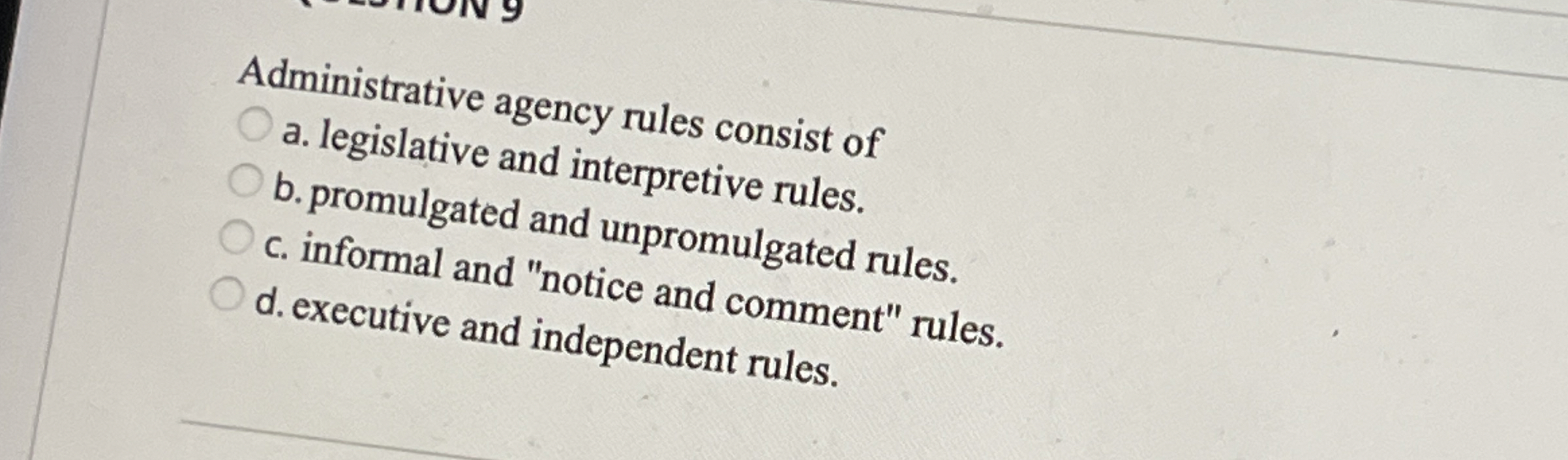 Solved Administrative agency rules consist ofa. ﻿legislative | Chegg.com