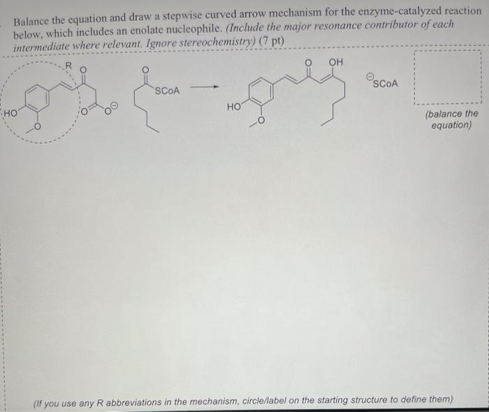 Solved Balance the equation and draw a stepwise curved arrow | Chegg.com