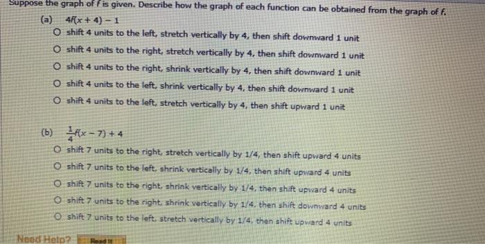 Solved Suppose the graph oft is given. Describe how the | Chegg.com