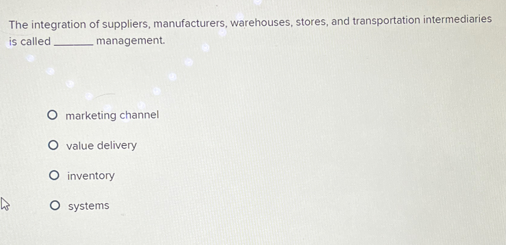 Solved The integration of suppliers, manufacturers, | Chegg.com