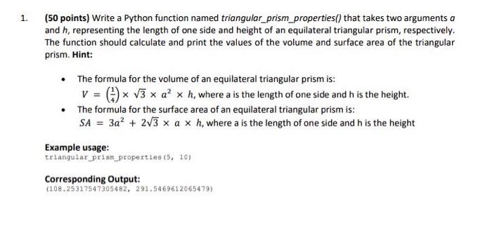 Solved (50 points) Write a Python function named | Chegg.com