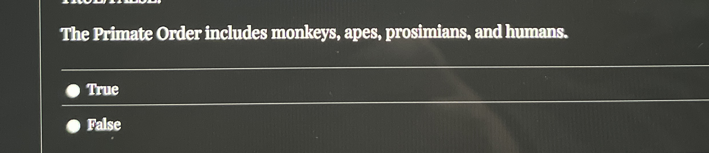 Solved The Primate Order includes monkeys, apes, prosimians, | Chegg.com