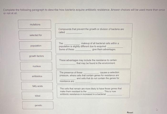 Solved Complete the following paragraph to describe how | Chegg.com
