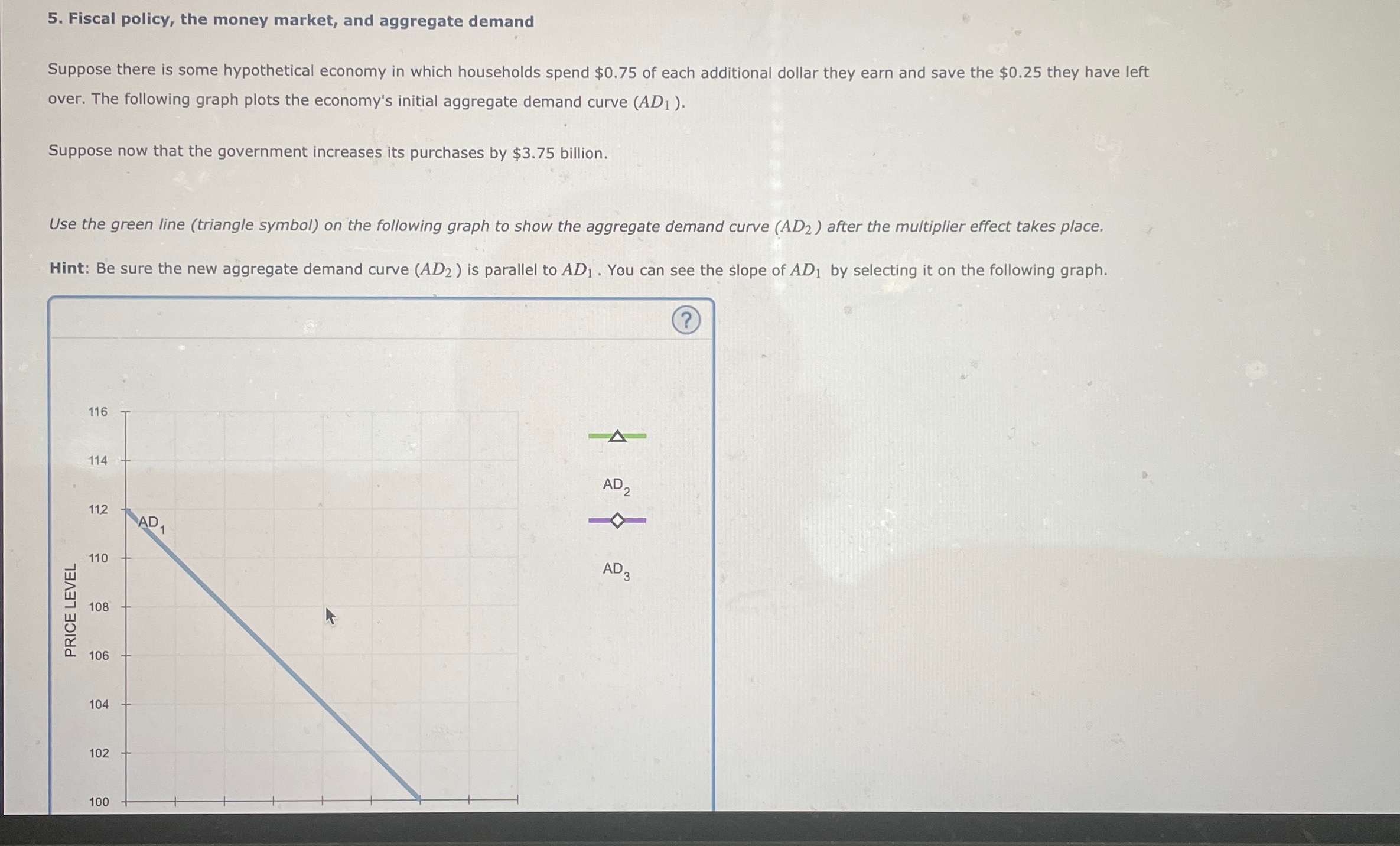 Solved Fiscal policy, the money market, and aggregate | Chegg.com