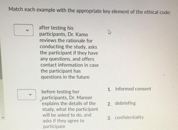Solved Match each example with the appropriate key element | Chegg.com