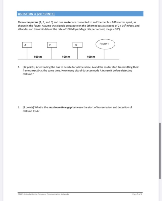 Solved QUESTION 4 120 POINTS! Three computers (A, B, and C) | Chegg.com