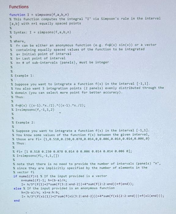 Solved HW \# 4: Using the Simpson Rule determine the | Chegg.com