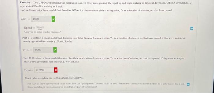 Solved Exercise. Two UFPD are patrolling the campus on foot. | Chegg.com