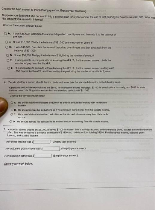 Solved Choose the best answer to the following question. | Chegg.com