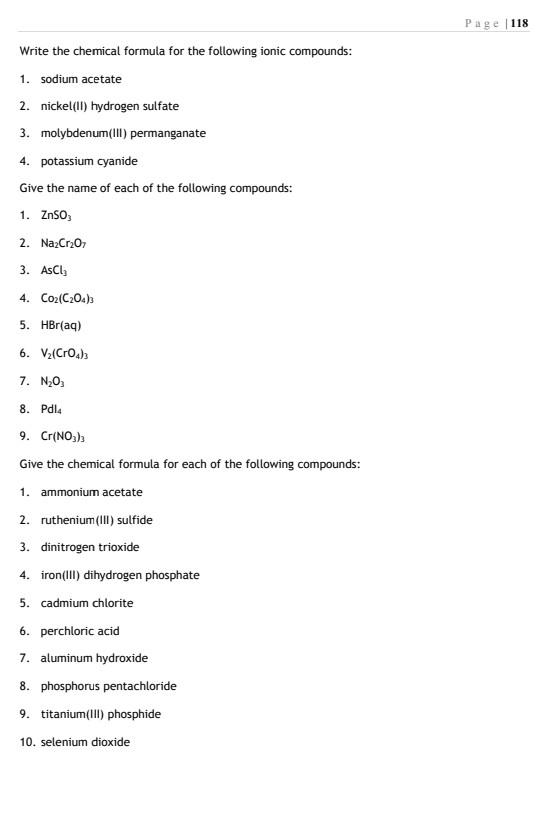 Solved EXCERCISES Name the following molecular compounds: 1. | Chegg.com