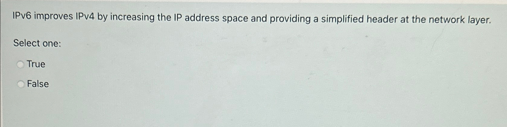 Solved IPv6 ﻿improves IPv4 ﻿by increasing the IP address | Chegg.com