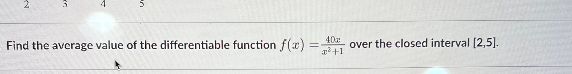 Solved Find the average value of the differentiable function | Chegg.com