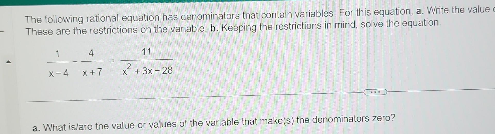 Solved The following rational equation has denominators that | Chegg.com