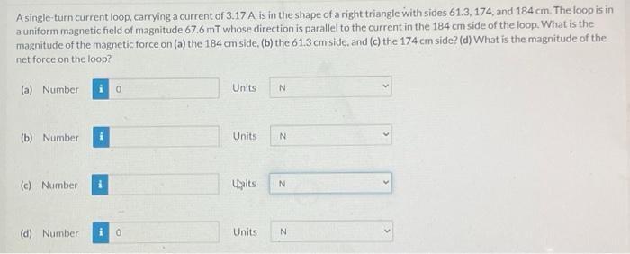 A single-turn current loop, carrying a current of | Chegg.com