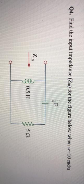 Solved Q4. Find the input impedance (Zin) for the figure | Chegg.com
