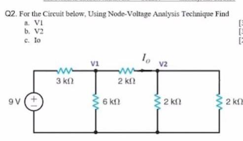 Solved Q2. For the Circuit below, Using Node-Voltage | Chegg.com