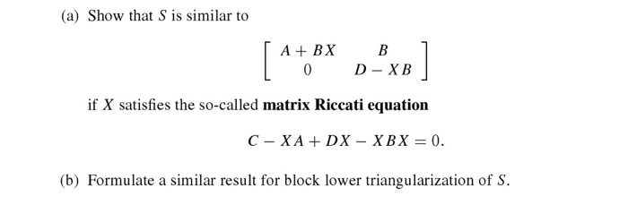 Solved 9. Block Triangularization: Let where A ER"X" and D E | Chegg.com