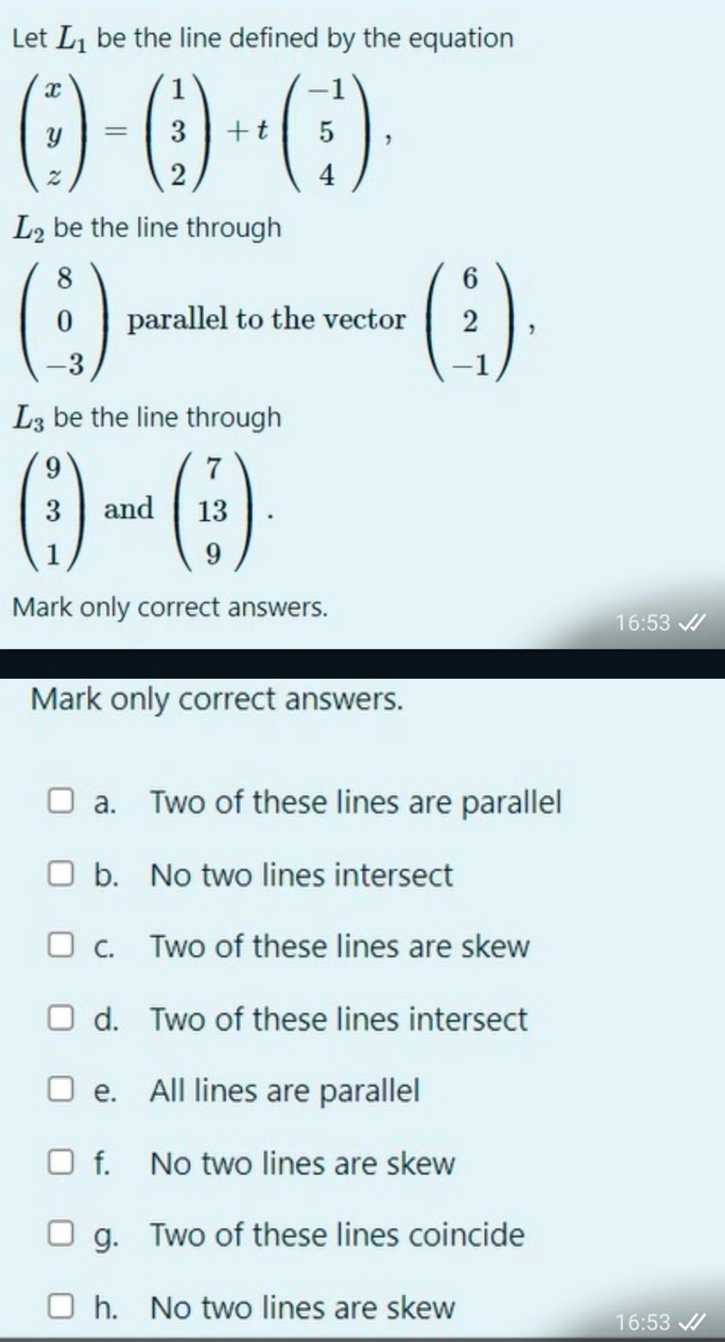 Solved Let L1 be the line defined by the equation | Chegg.com