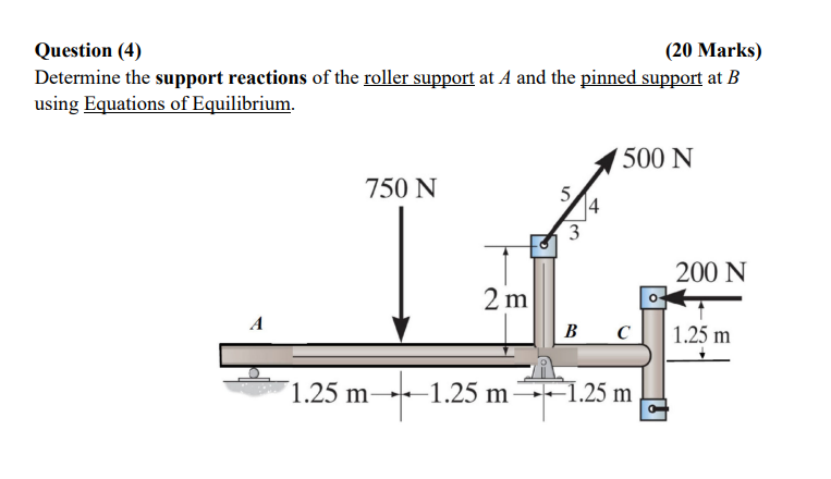 Solved Question (4)(20 ﻿Marks)Determine the support | Chegg.com