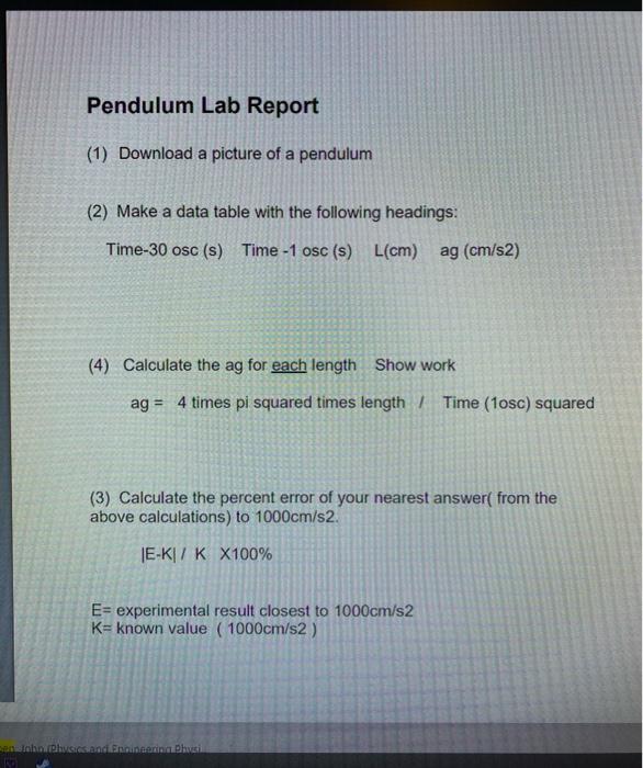 Solved Pendulum Notes Accessibility Mode Pendulum Lab One | Chegg.com