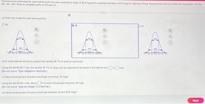 Solved 68 - 95 - 997 Rule to complete parts a) through o) a) | Chegg.com