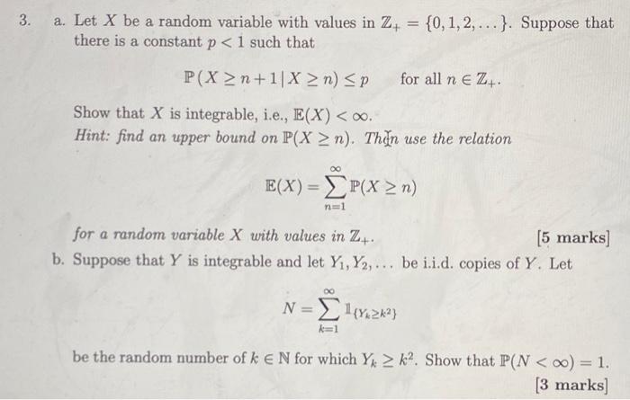Solved a. Let X be a random variable with values in | Chegg.com