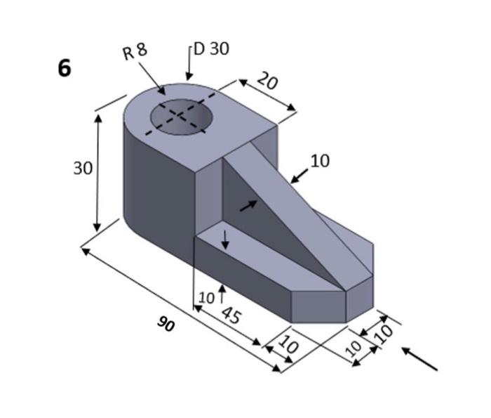 Solved Draw the Orthographic views (elevation, end elev, | Chegg.com