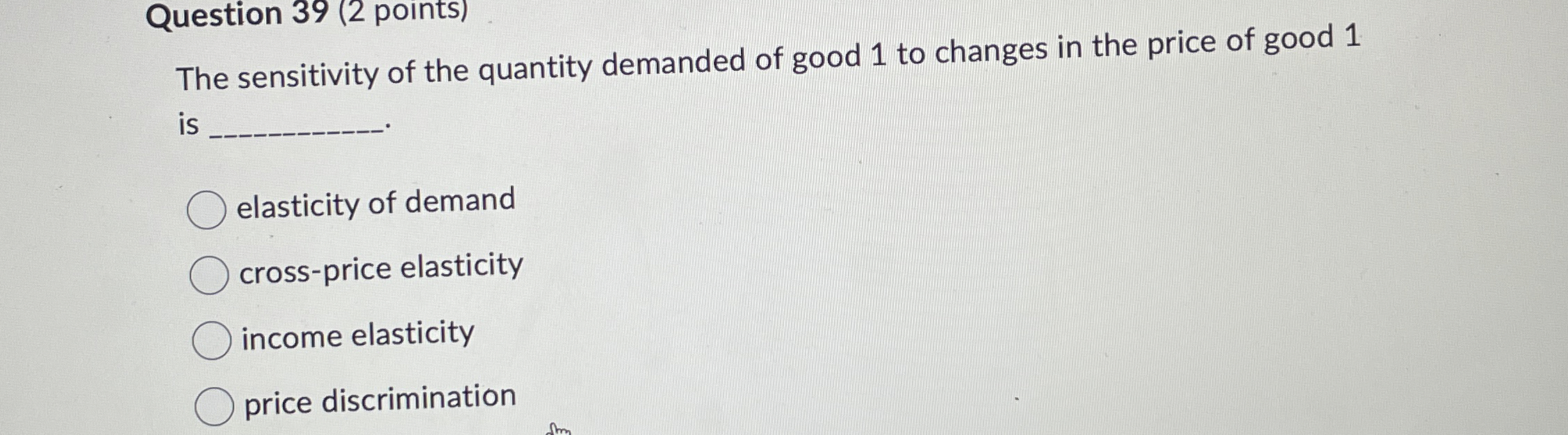 Solved Question 39 (2 ﻿points)The sensitivity of the | Chegg.com