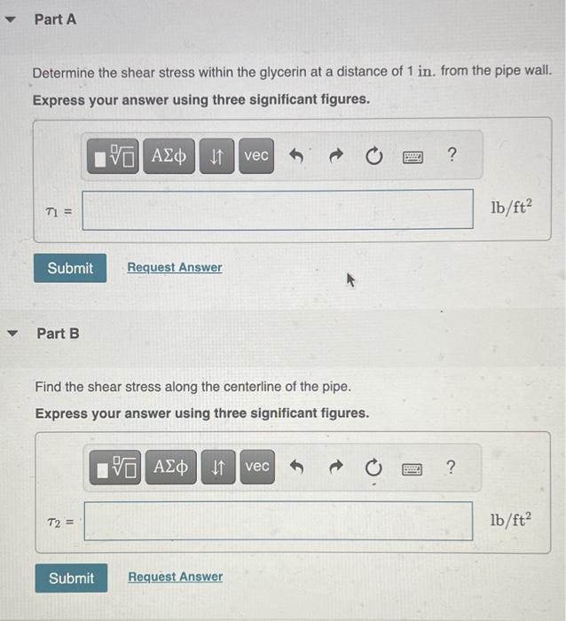 Solved As glycerin flows through a horizontal pipe shown in | Chegg.com