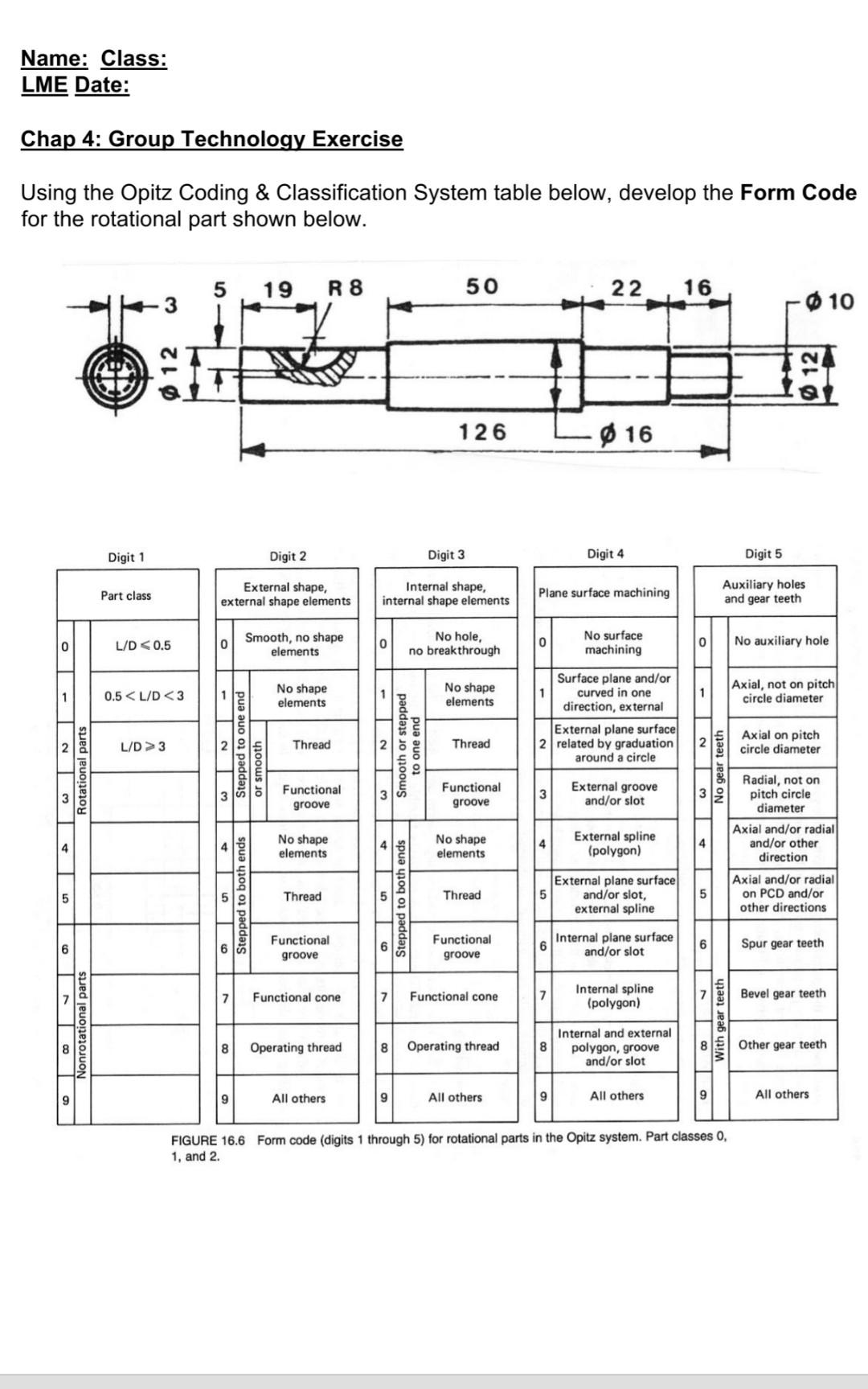 Solved Name: Class: LME Date: Chap 4: Group Technology | Chegg.com
