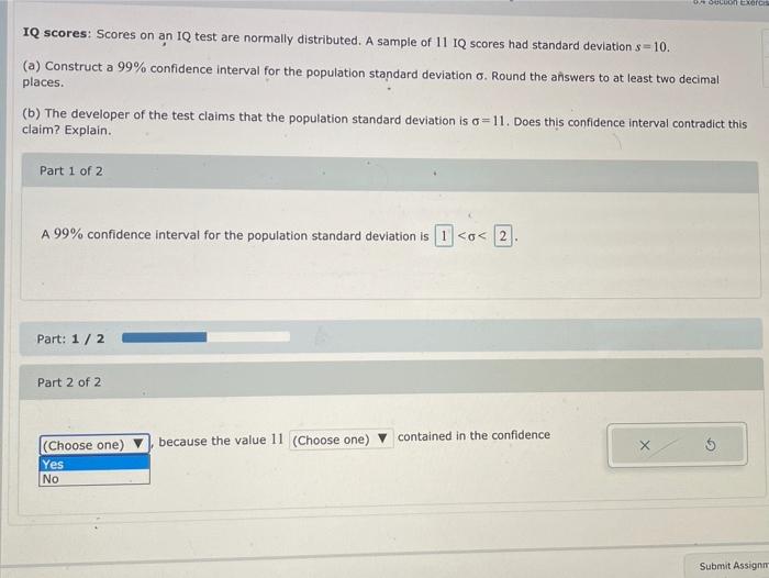 Solved ocen vor IQ scores: Scores on an IQ test are normally | Chegg.com