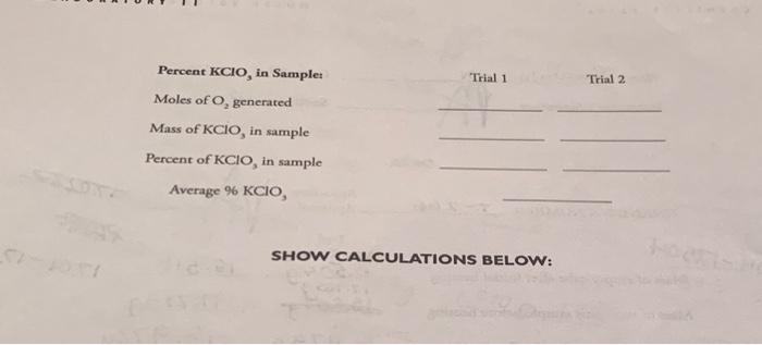 Solved CALCULATIONS Show your calculations in the space | Chegg.com