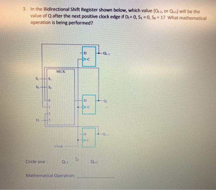 Solved 3. In the Bidirectional Shift Register shown below, | Chegg.com