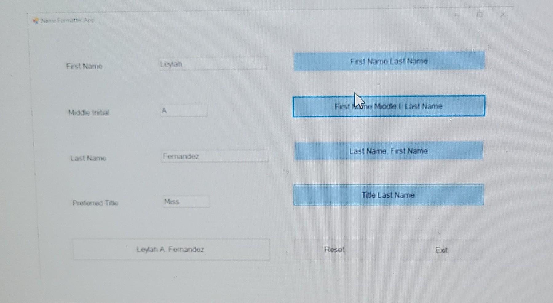 Solved • 1. Name Formatter • 4. Sales, Tax and Total . For | Chegg.com