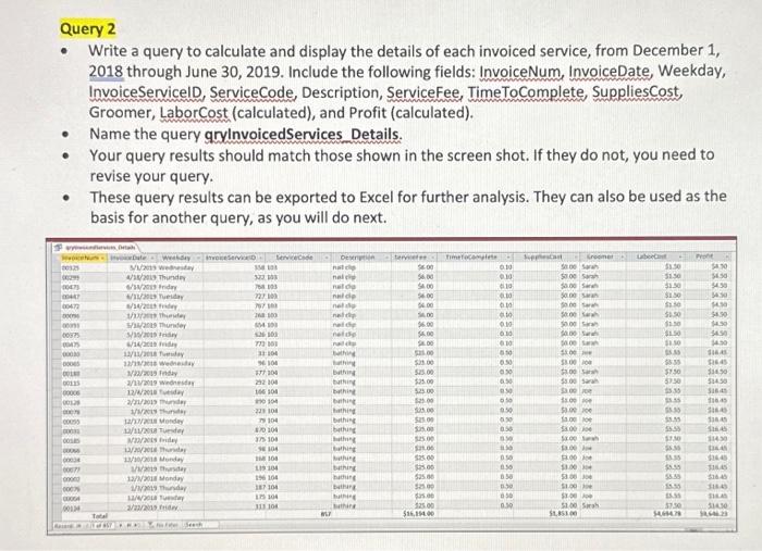 Query 2 - Write a query to calculate and display the | Chegg.com